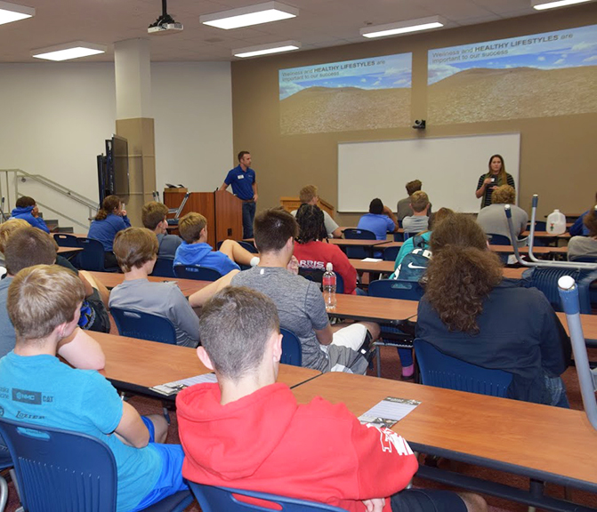 Wahoo Public Schools - Lincoln Industries reps visit WHS campus